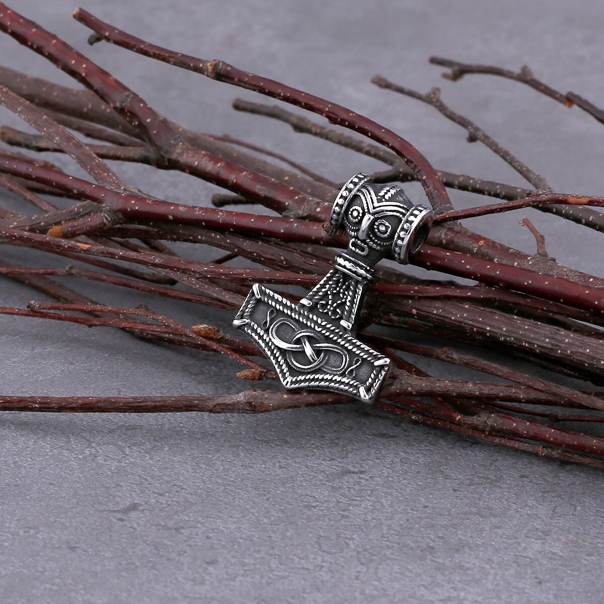 Vintage Nordic Celtic Anchor Necklace Men's Fashion Rune Amulet Stainl ...