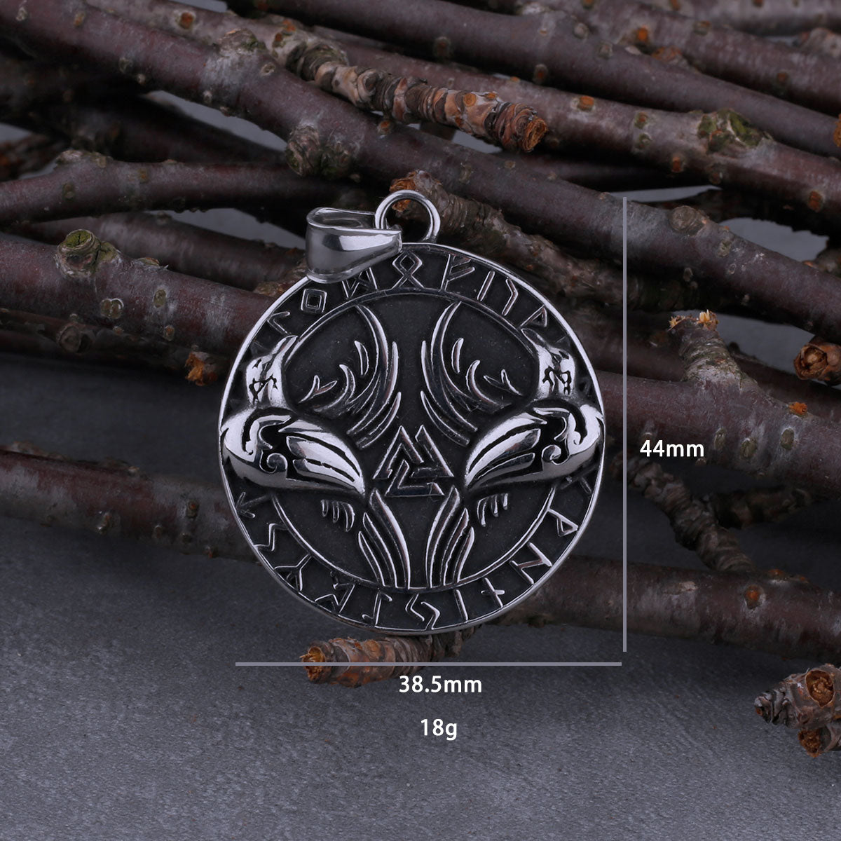 Stainless Steel Viking Odin Crow and Rune Necklace Men's – Gofaer Finds ...