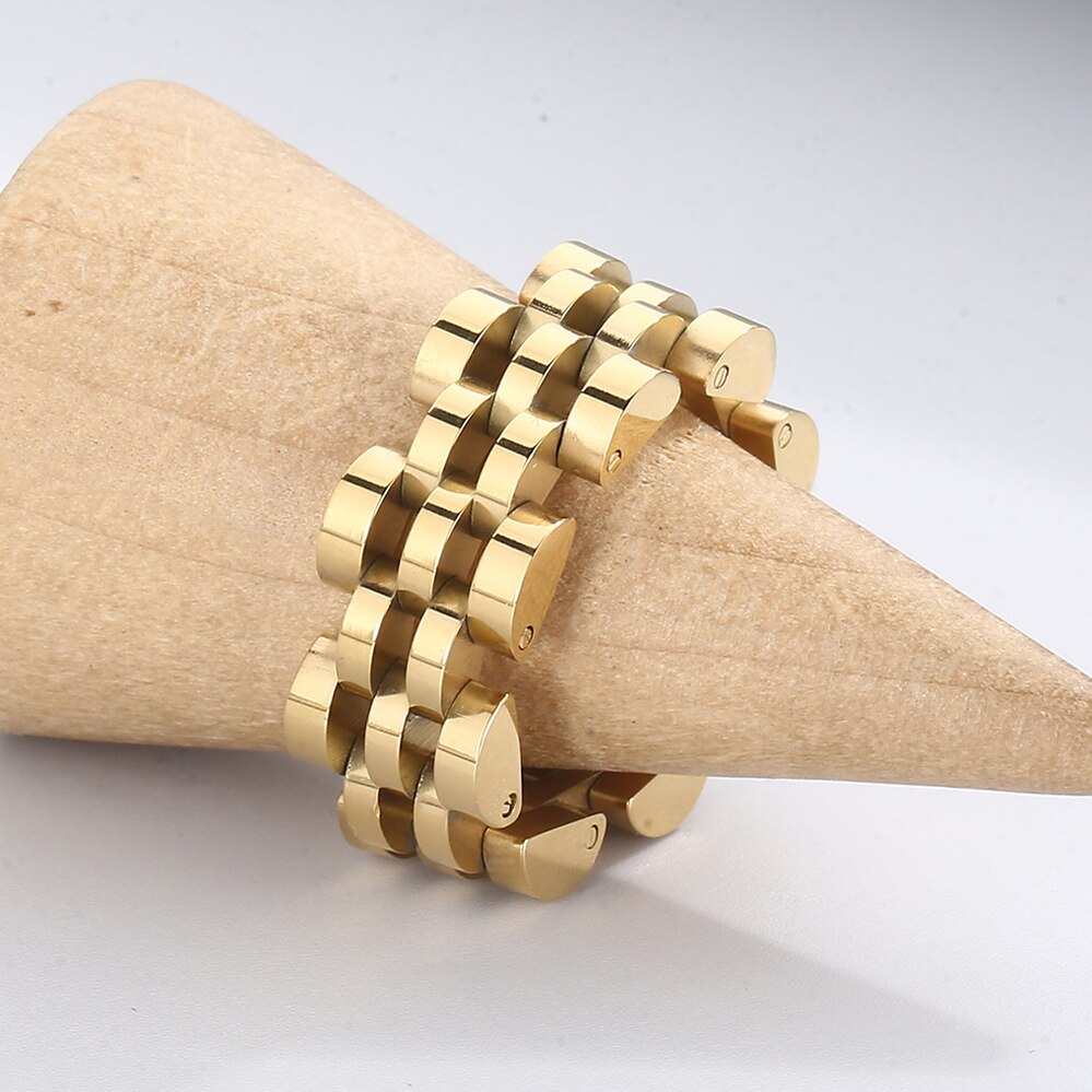 Luxury Gold Plated Watch Strap Style Men's Ring – Gofaer Finds store!