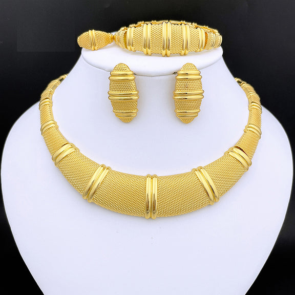Gold Color Women Necklace And Earrings Prom Jewelry Set – Gofaer Finds ...