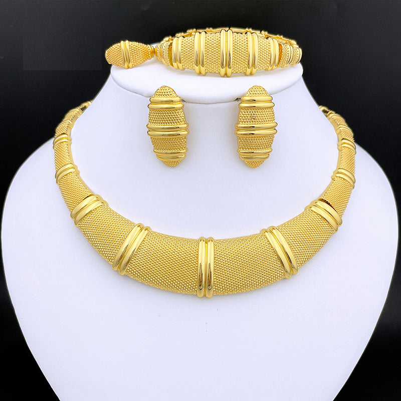 Gold Color Women Necklace And Earrings Prom Jewelry Set – Gofaer Finds ...