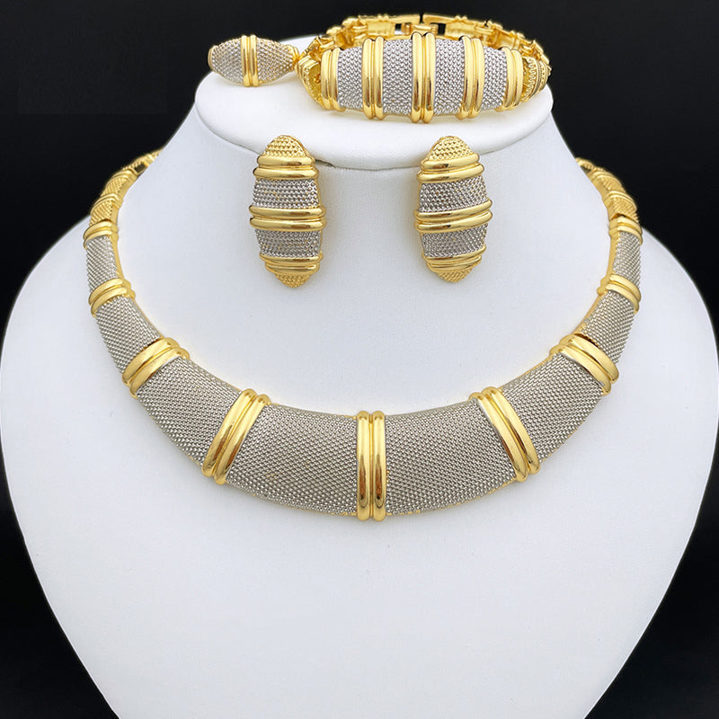 Gold Color Women Necklace And Earrings Prom Jewelry Set – Gofaer Finds ...