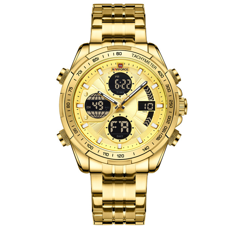 Luxury Gold Stainless Steel Wrist Watch Male Military Clock Fashion Wr ...