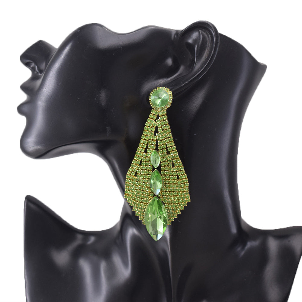 8.6cm Light Green Gorgeous Drop Earring for Wedding Jewelry – Gofaer ...