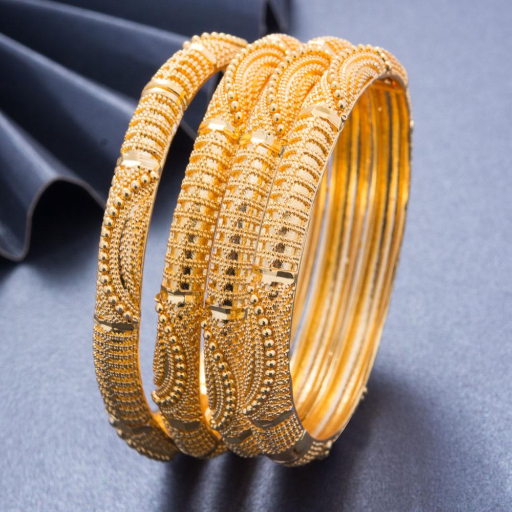 Bangles New Dubai African Indian Gold Color Bangles For Women – Gofaer ...