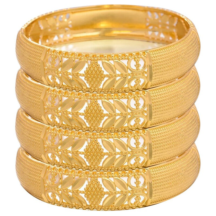 4pcs/lot Dubai Gold Color Bangles For Women – Gofaer Finds store!