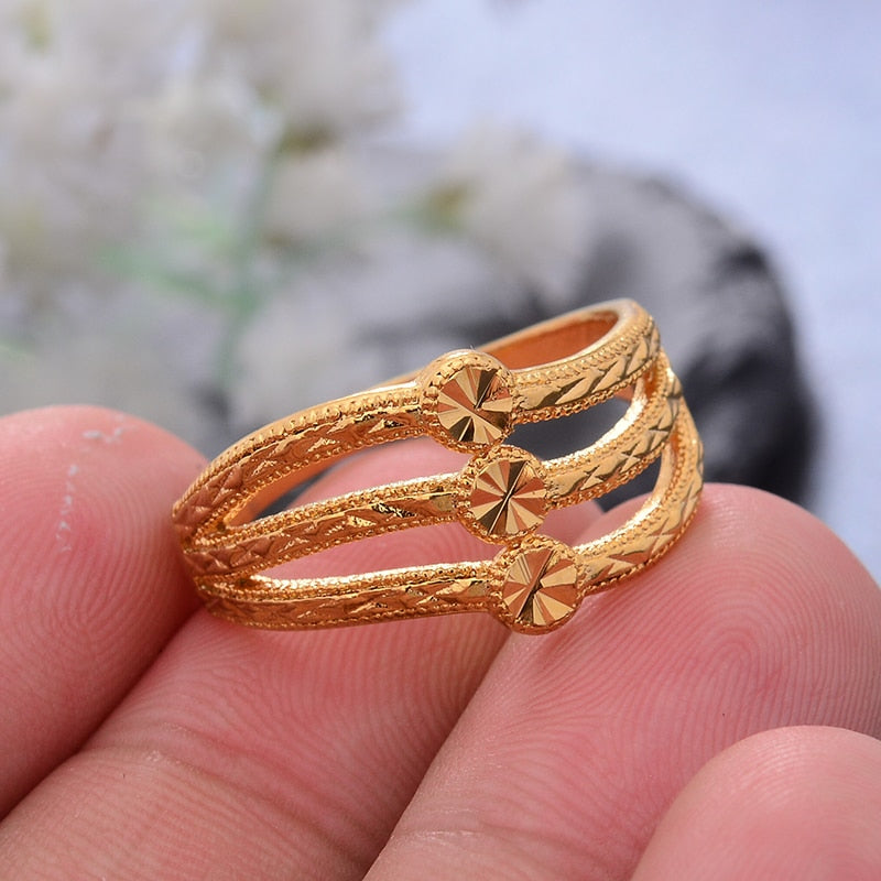 Dubai Wedding Rings Ethiopian Gold Color Africa Ring For Women – Gofaer ...