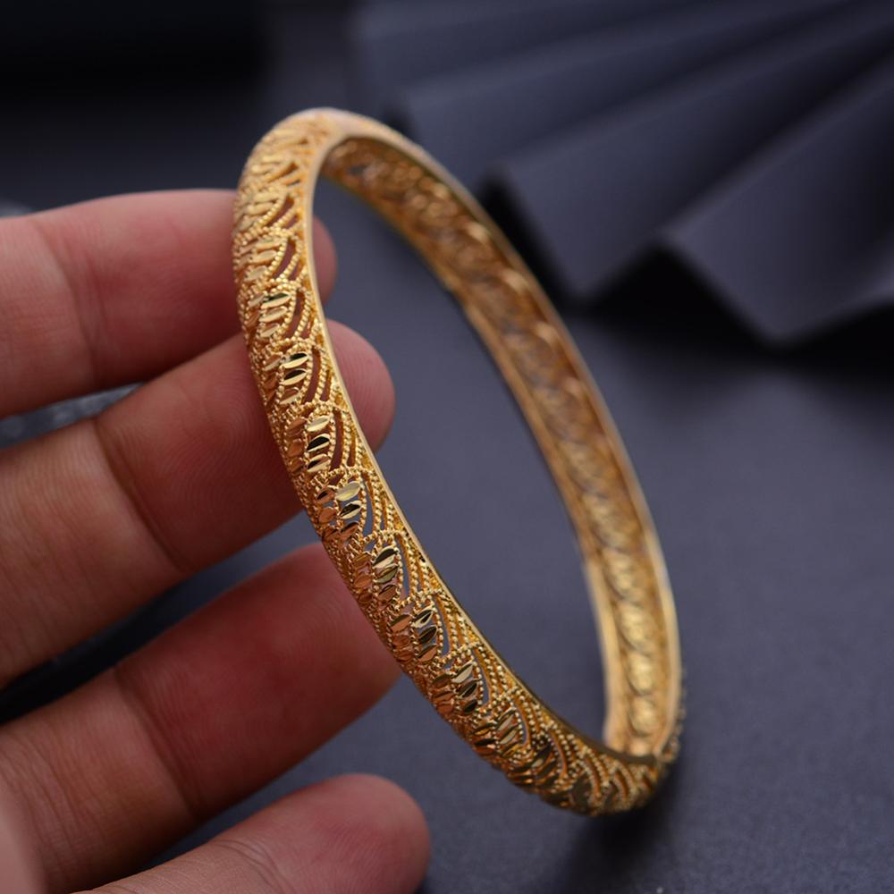 24k 4Pcs Gold Color Bangles For women African bridal Bangles Bracelets ...