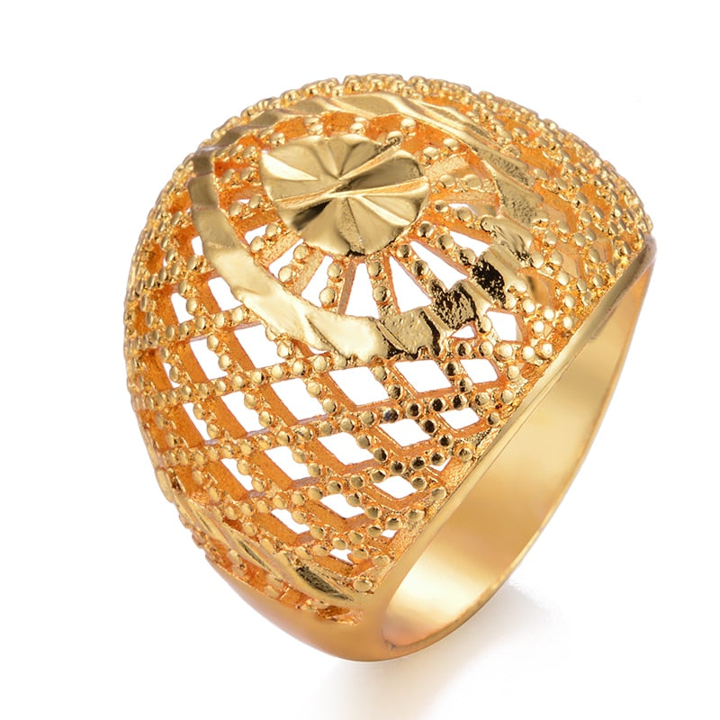 Gold Color Ring for Women Girl Wedding Rings Jewelry – Gofaer Finds store!