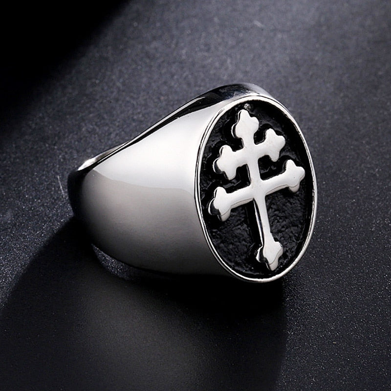 Classic Lorraine Cross Signet Ring for Men – Gofaer Finds store!