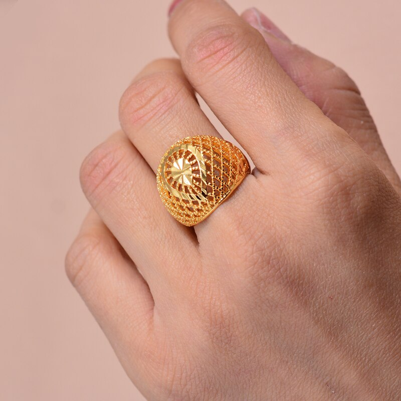 Gold Color Ring for Women Girl Wedding Rings Jewelry – Gofaer Finds store!