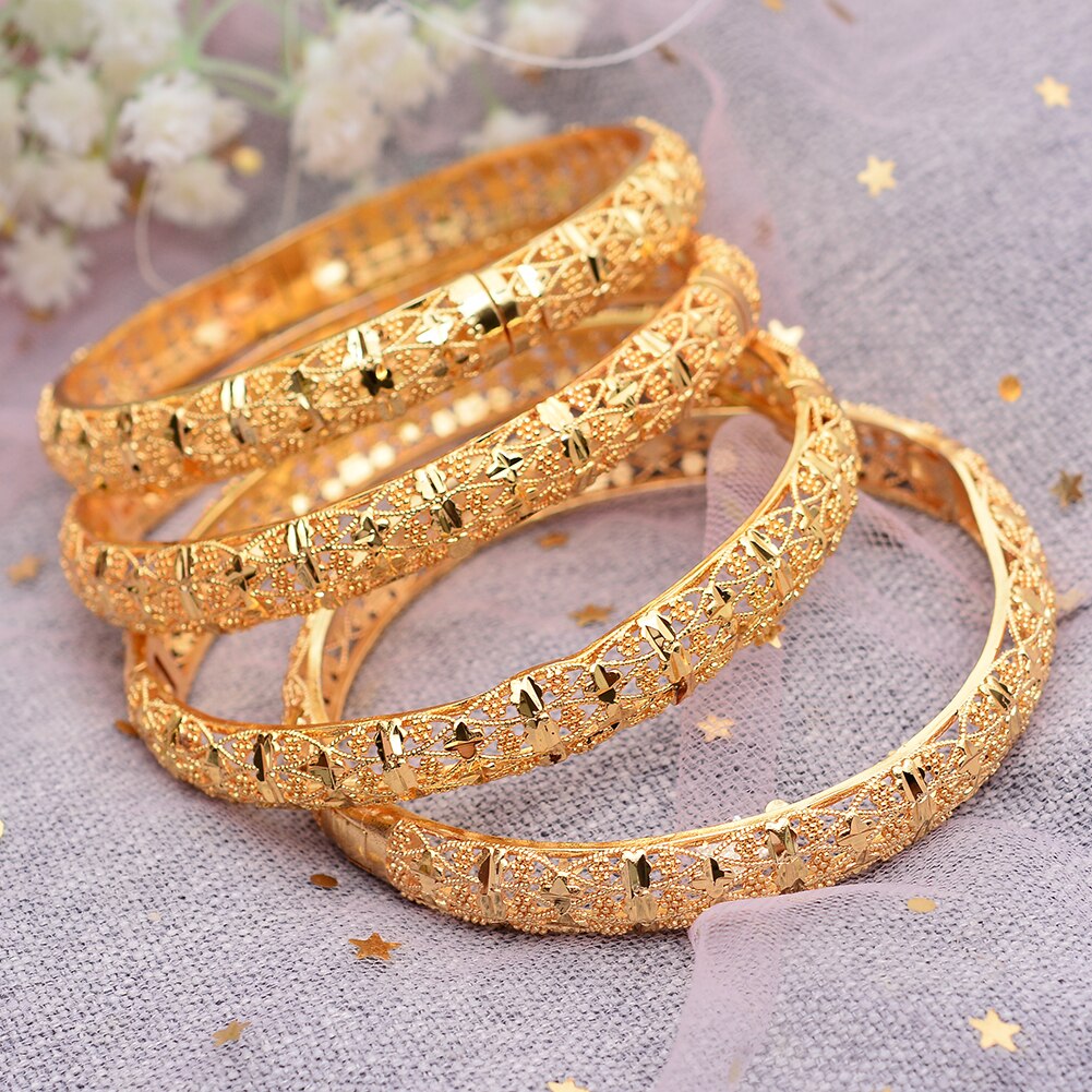 Ethiopian Jewelry Gold Color Bangles Dubai Gold Bangles For African Ba ...