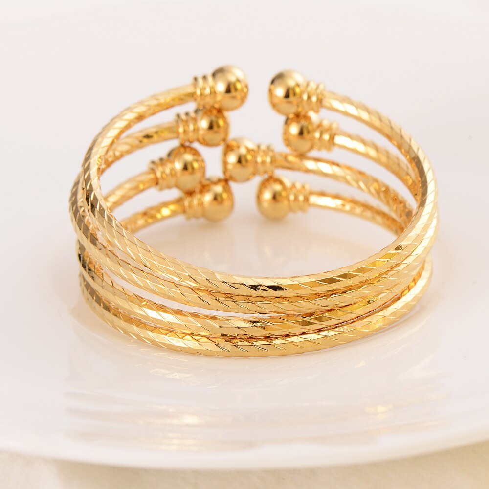 24k high quality New Dubai gold BABY Bangle Child Bracelet – Gofaer ...