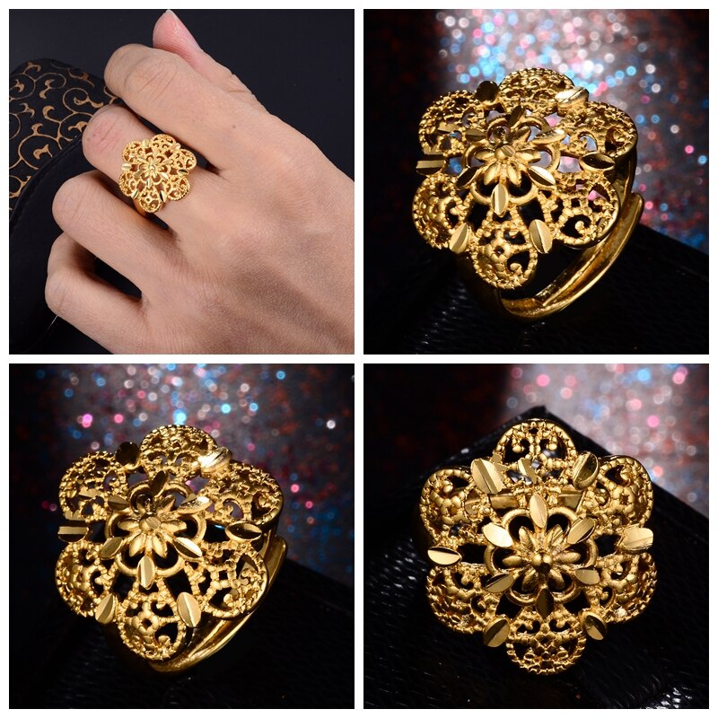 Arab /Ethiopian/ African Gold Color Wedding Rings for Women – Gofaer ...