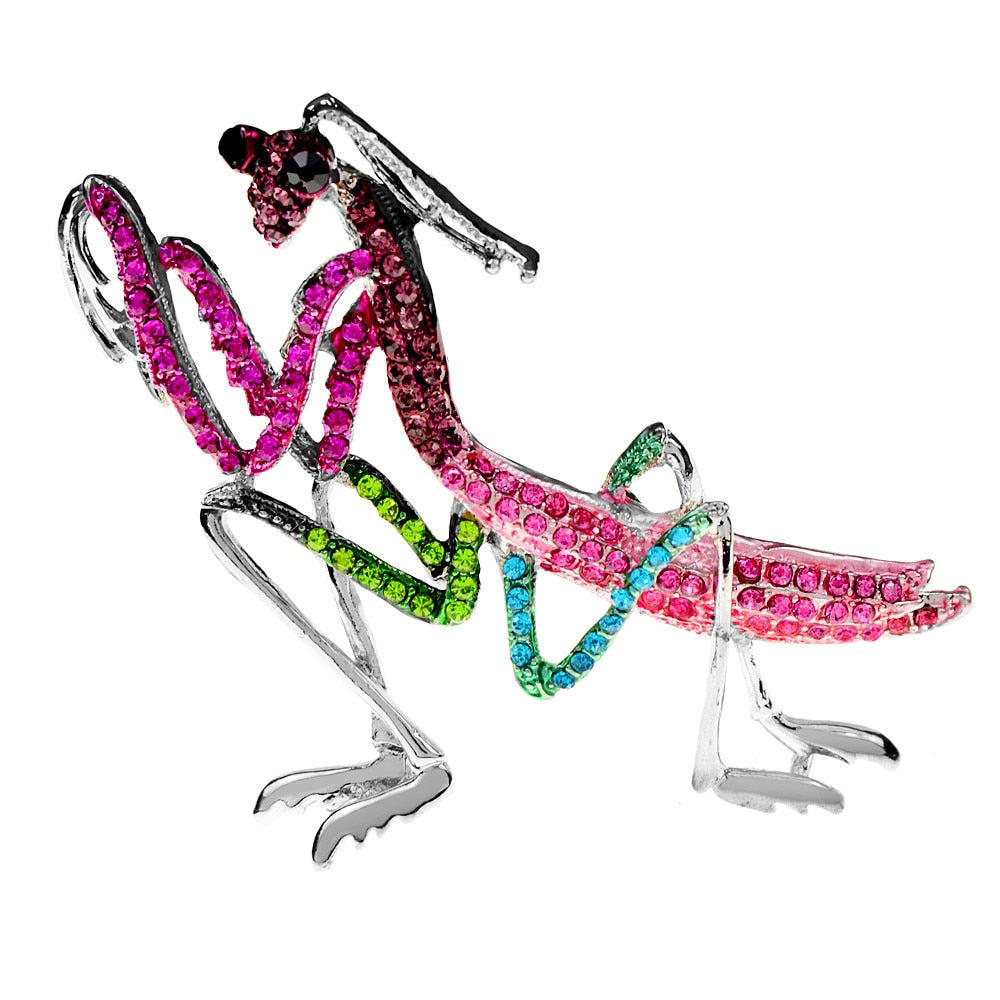 Rhinestone Colorful Praying Mantis Brooch – Gofaer Finds store!