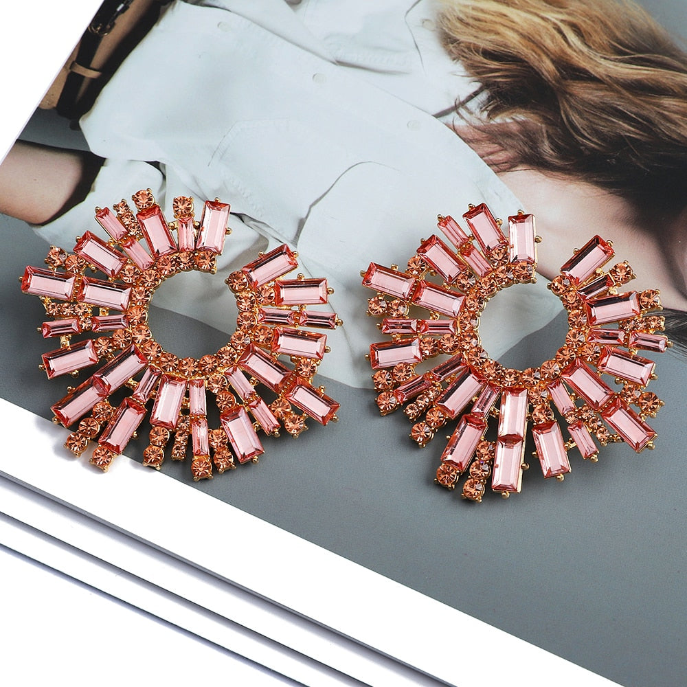 Luxury Round Big Stud Earrings For Women – Gofaer Finds store!