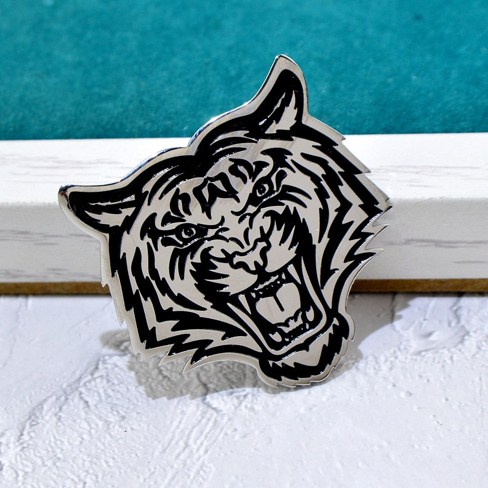 Enamel Cute Tiger Face Head Brooch Pins Zodiac Animal Tiger Brooches F ...