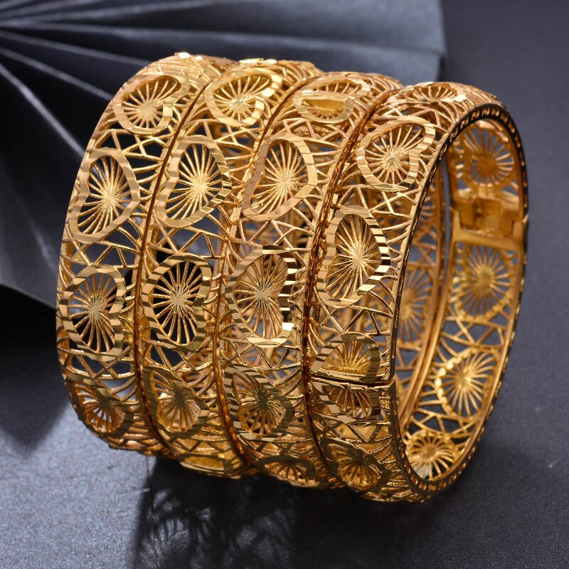 Dubai Bangles 4pcs/lot Gold color Bangles for Women – Gofaer Finds store!