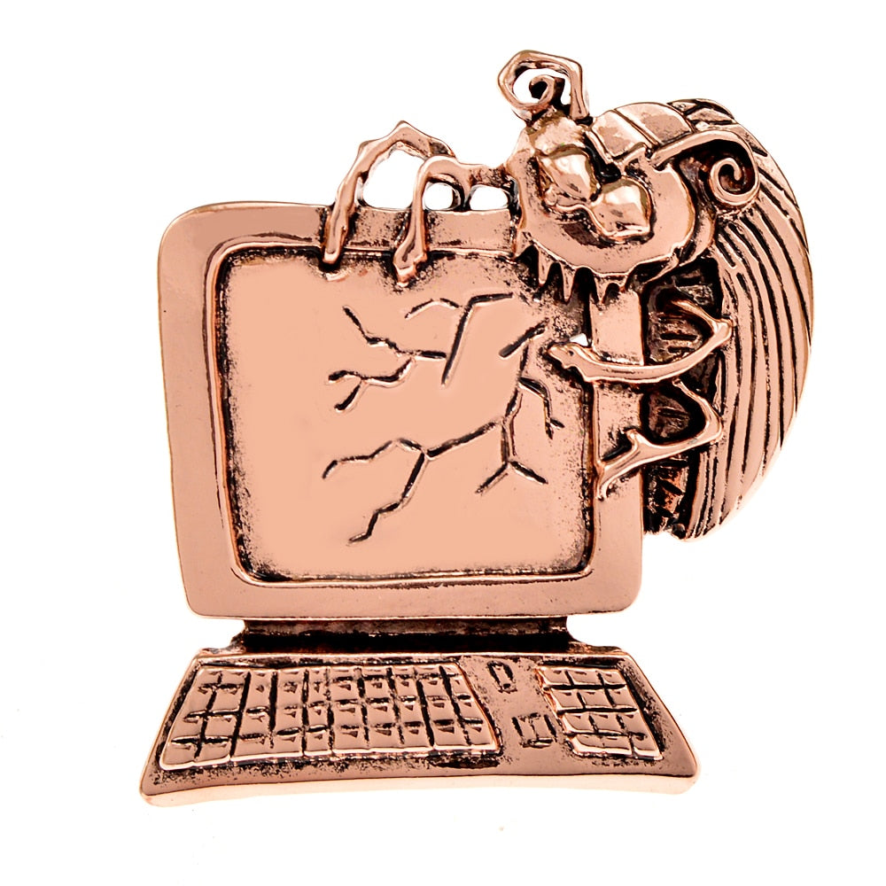 Eat Computer Bug Brooch Pin Pests Design Cockroach Jewelry Men Accesso ...