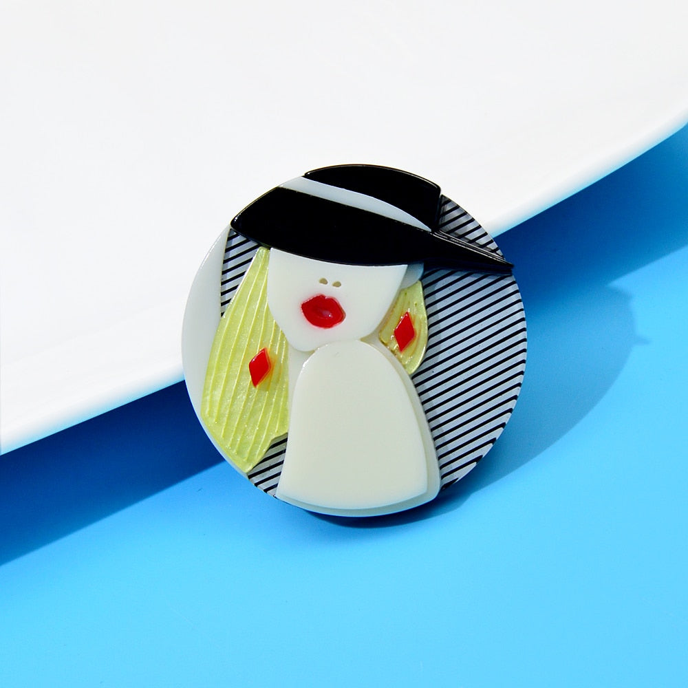 Acrylic Beautiful Lady Brooches For Women – Gofaer Finds store!