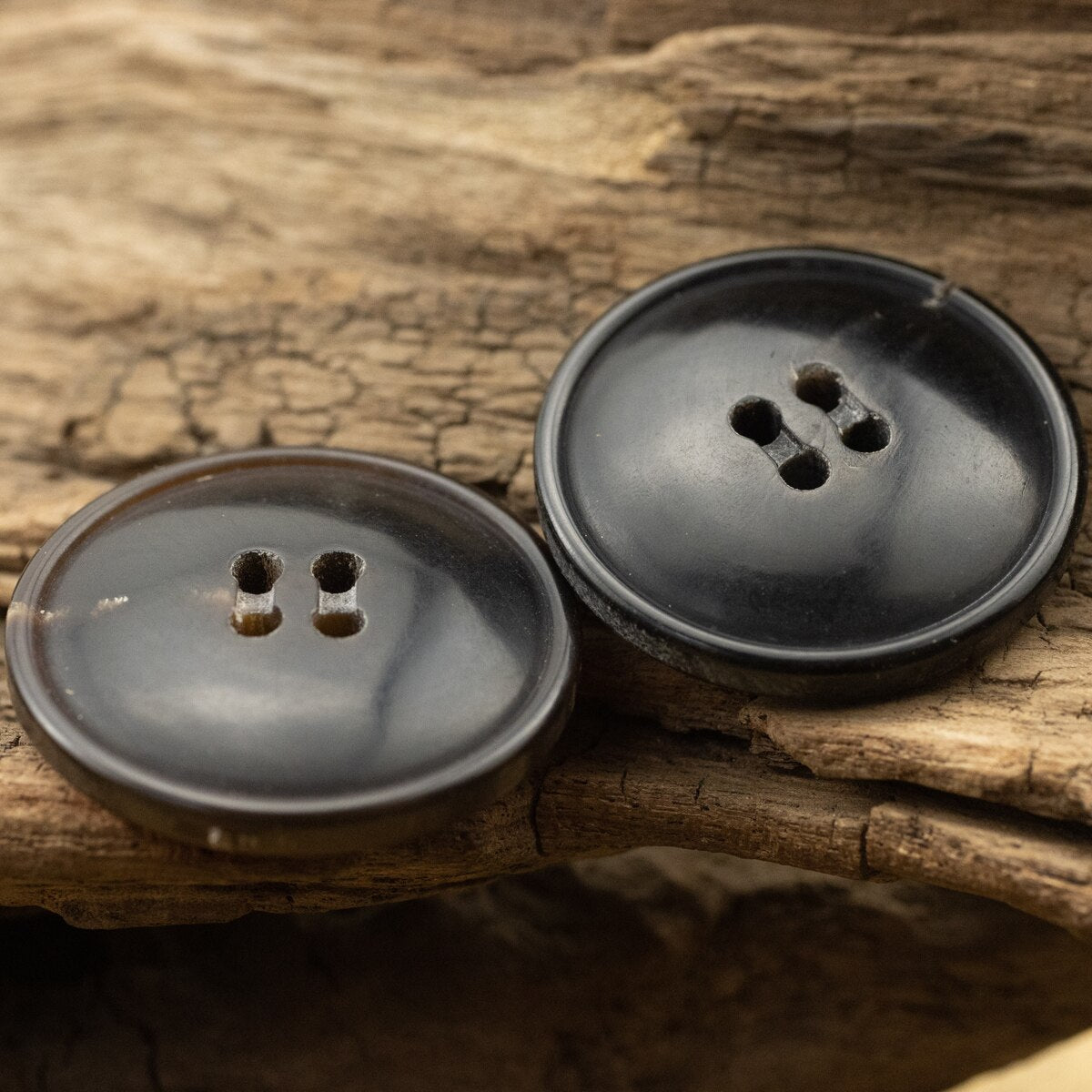 Domed Black and Brown Real Horn Buttons – Gofaer Finds store!