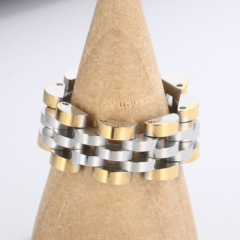 Luxury Gold Plated Watch Strap Style Men's Ring – Gofaer Finds store!