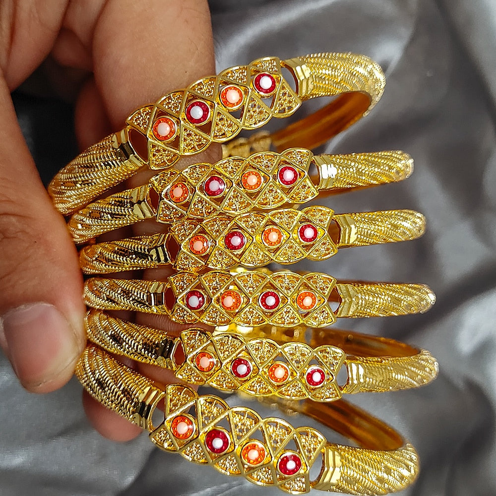 lady Luxury Afraic Gold Color Jewelry Bangles Ethiopian African Women ...