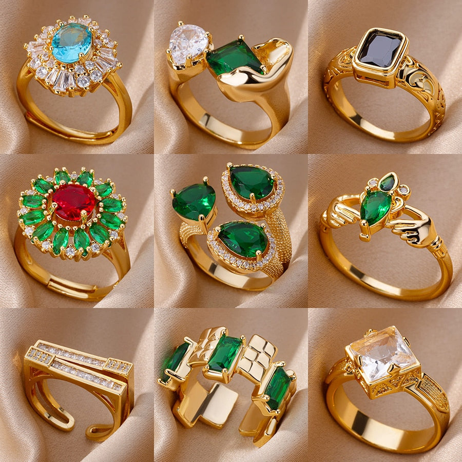 Stainless Steel Gold Colored Rings For Women – Gofaer Finds store!