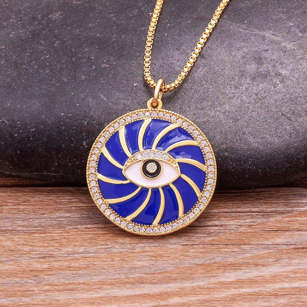 Classic Turkish Vintage Evil Eye Pendant Necklace – Gofaer Finds store!