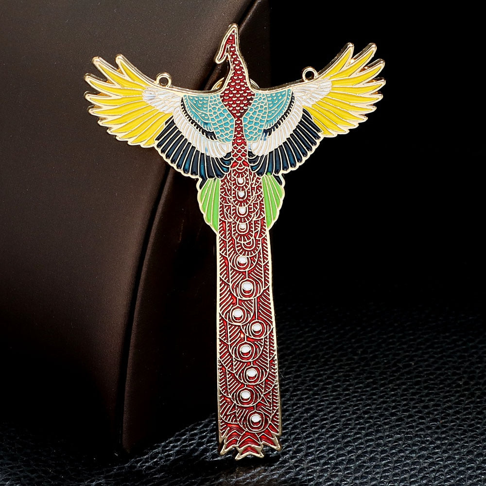 Enamel Flying Phoenix Brooch Bird Badge High Quality Complicated Handm ...