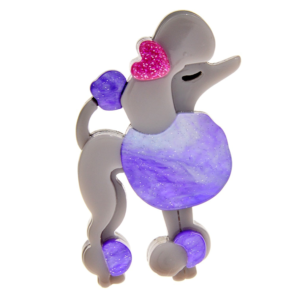 Acrylic Poodle Brooches For Women Acetate Fiber Handmade Animal Pin Do ...