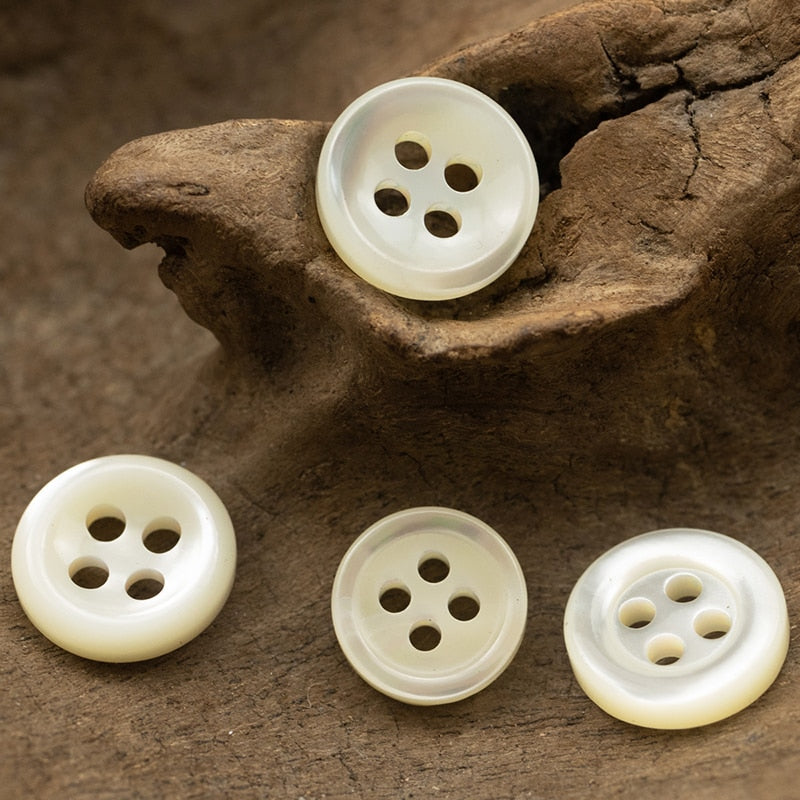 5pcs 2.65mm Thickness Trocas Shell Button in 4 Styles Natural Material ...