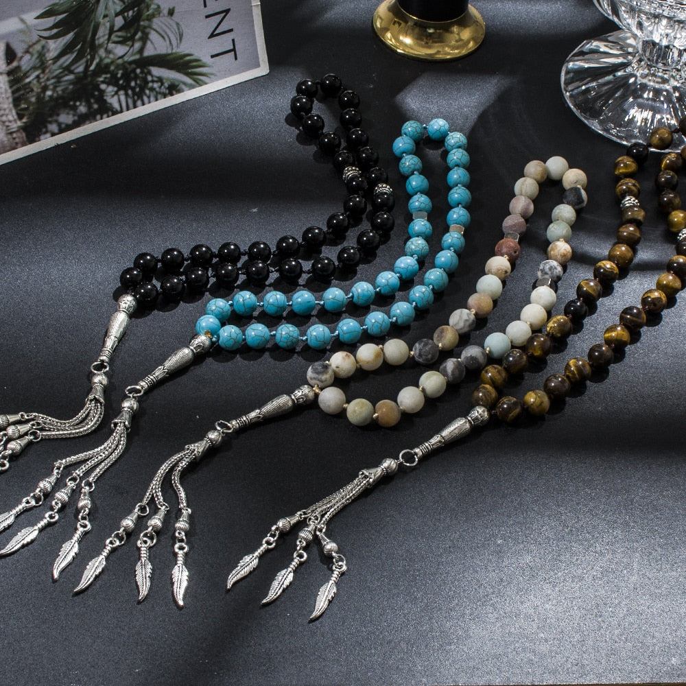 Islamic Muslim Tasbih Prayer Beads 10mm Natural Stone – Gofaer Finds store!