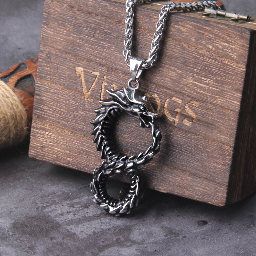 Never Fade Norse dragon snake Unlimited Self-devourer Ouroboros pendan ...