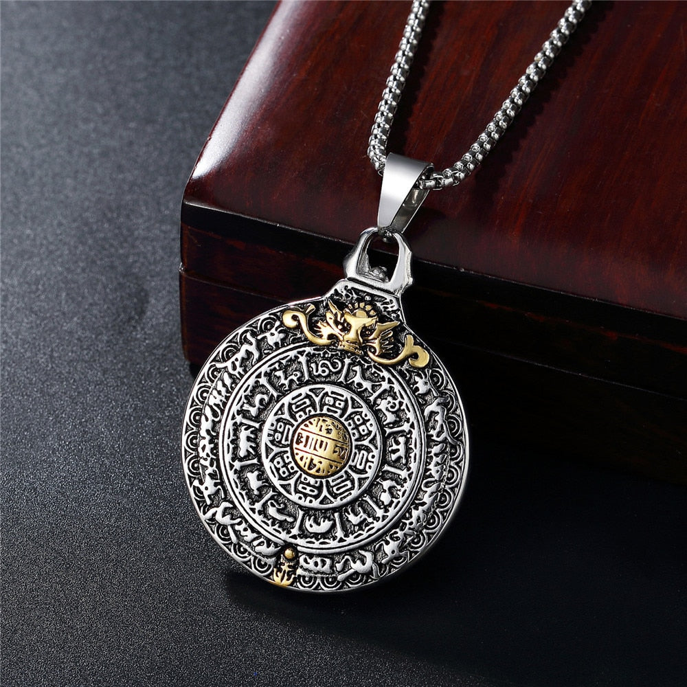 Stainless Steel Titanium Greek Mythology Compass Totem Vintage Boho Hi ...