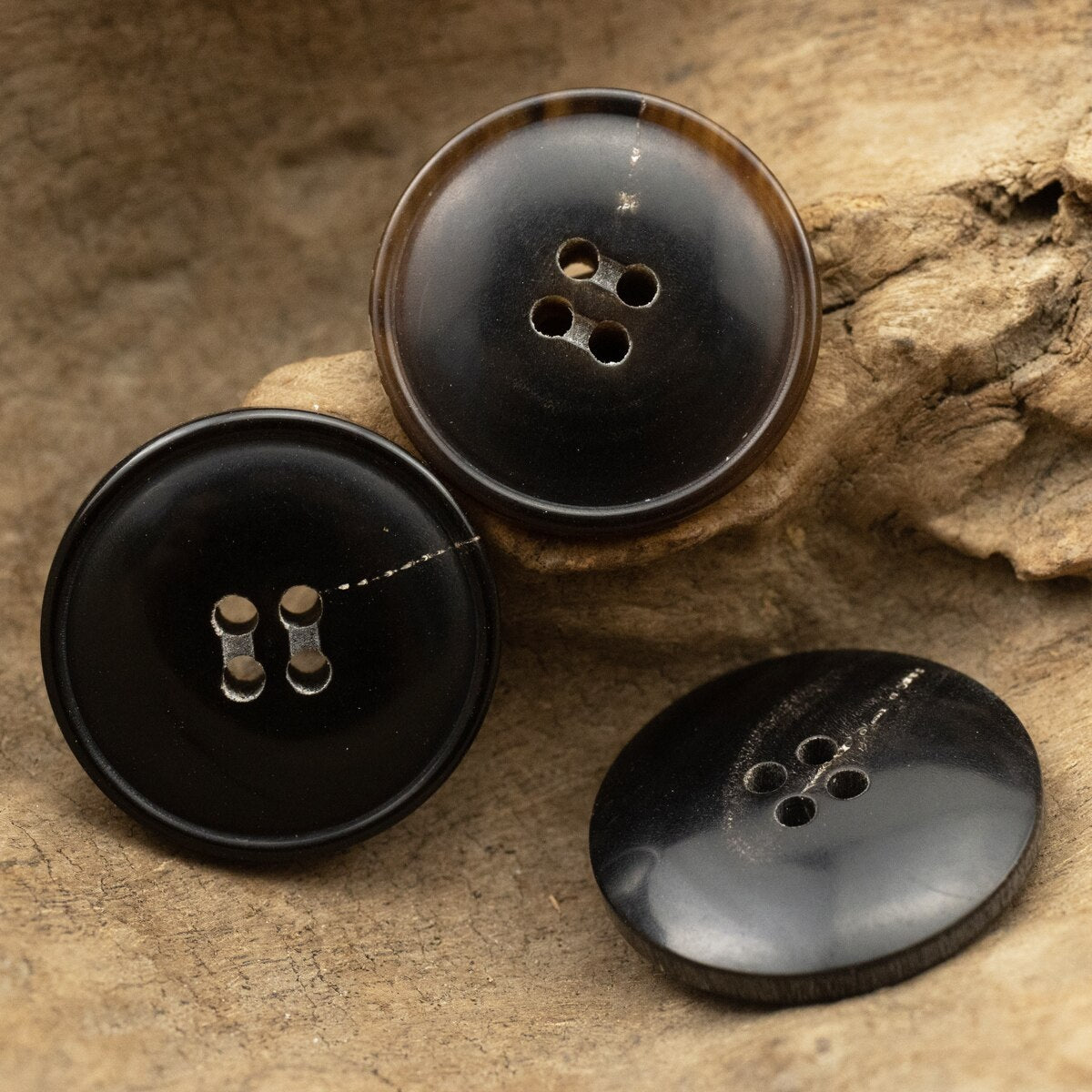 Domed Black and Brown Real Horn Buttons – Gofaer Finds store!