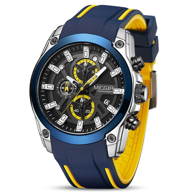 Blue Sport Watches for Men Luxury Chronograph Man Watch – Gofaer Finds ...