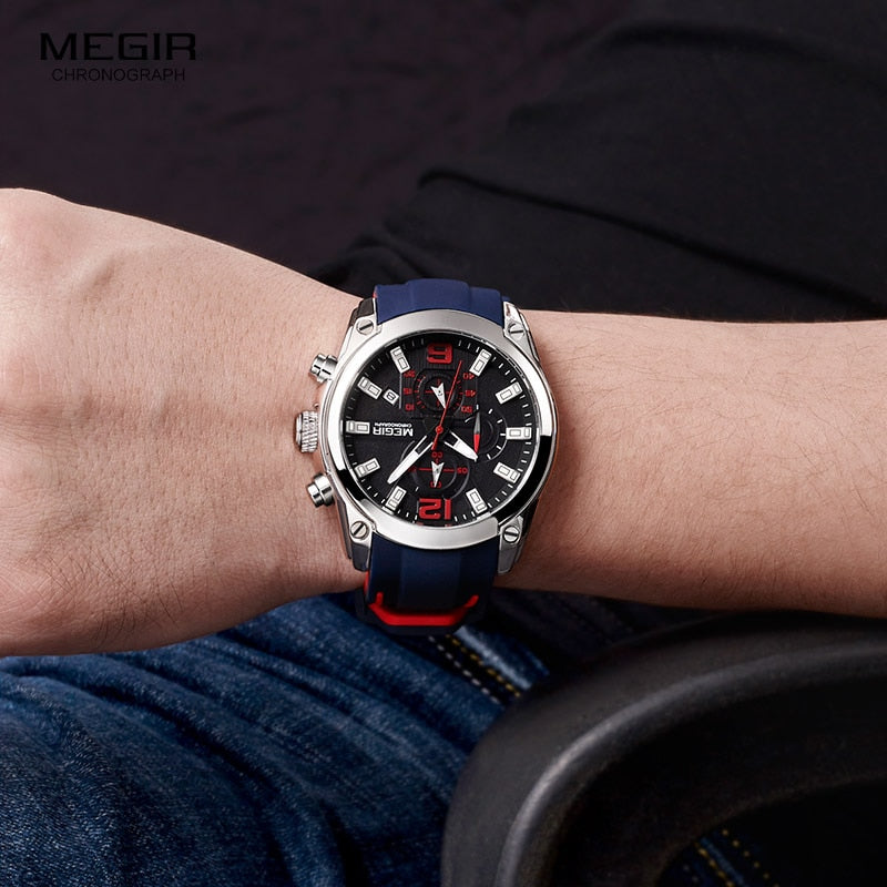 Men's Chronograph Analog Quartz Watch with Date – Gofaer Finds store!