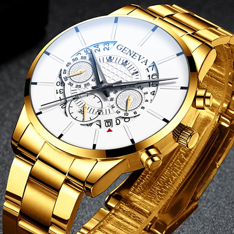 Men Casual Calendar Clock Male Stainless Steel Quartz Watch – Gofaer ...