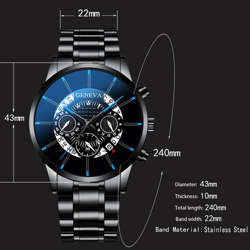 Men Casual Calendar Clock Male Stainless Steel Quartz Watch – Gofaer ...