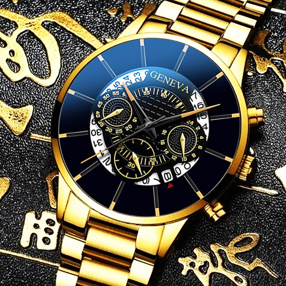 Men Casual Calendar Clock Male Stainless Steel Quartz Watch – Gofaer ...