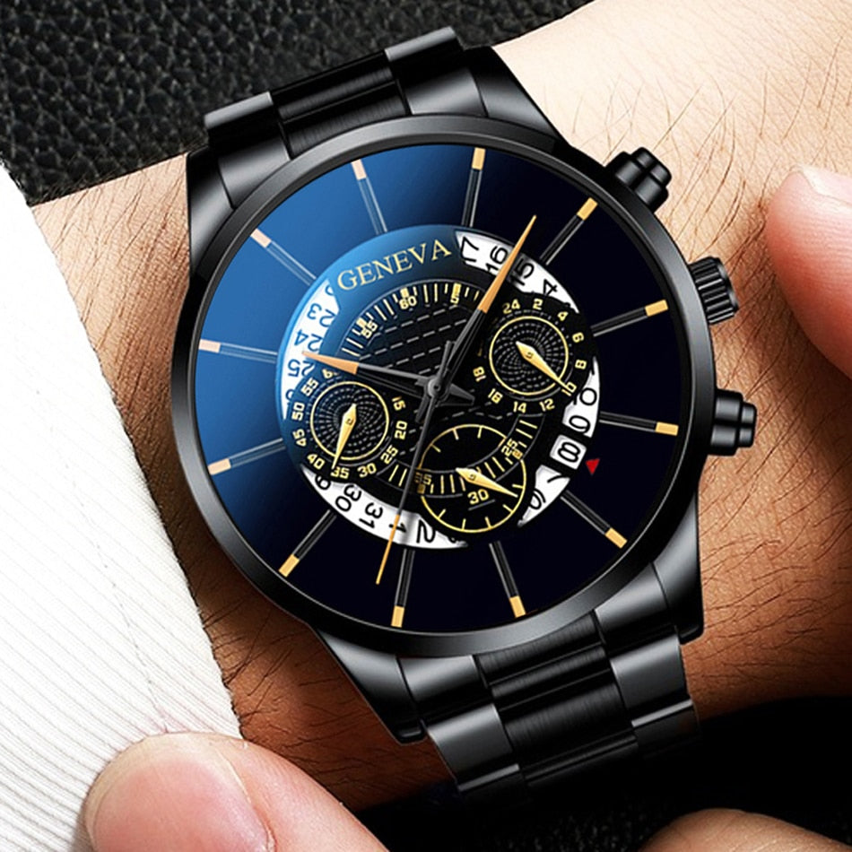 Men Casual Calendar Clock Male Stainless Steel Quartz Watch – Gofaer ...