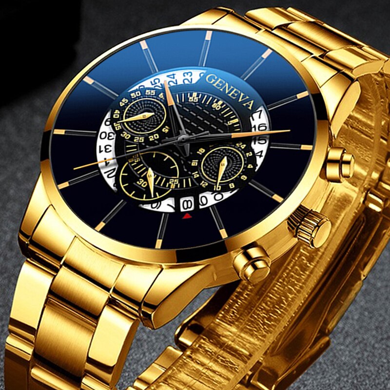 Men Casual Calendar Clock Male Stainless Steel Quartz Watch – Gofaer ...