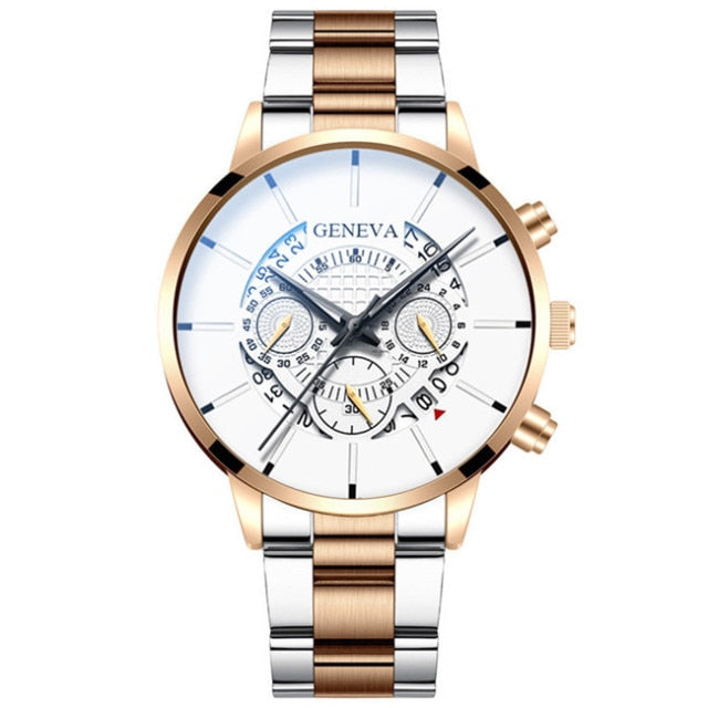 Men Casual Calendar Clock Male Stainless Steel Quartz Watch – Gofaer ...