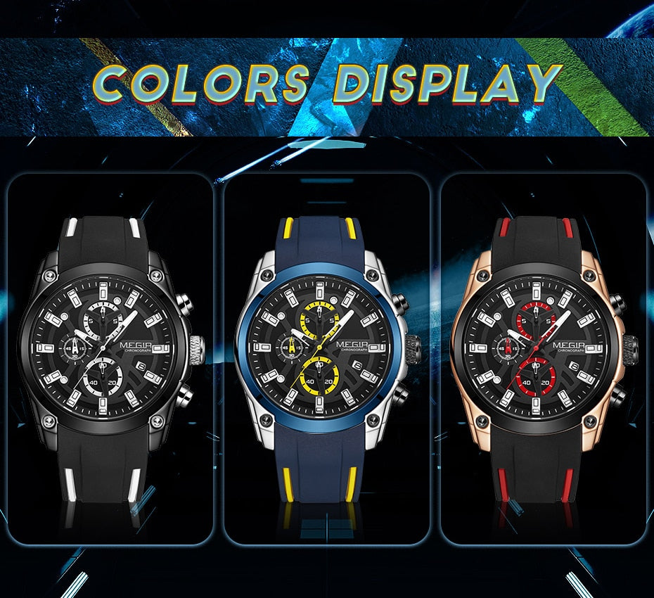 Blue Sport Watches for Men Luxury Chronograph Man Watch – Gofaer Finds ...