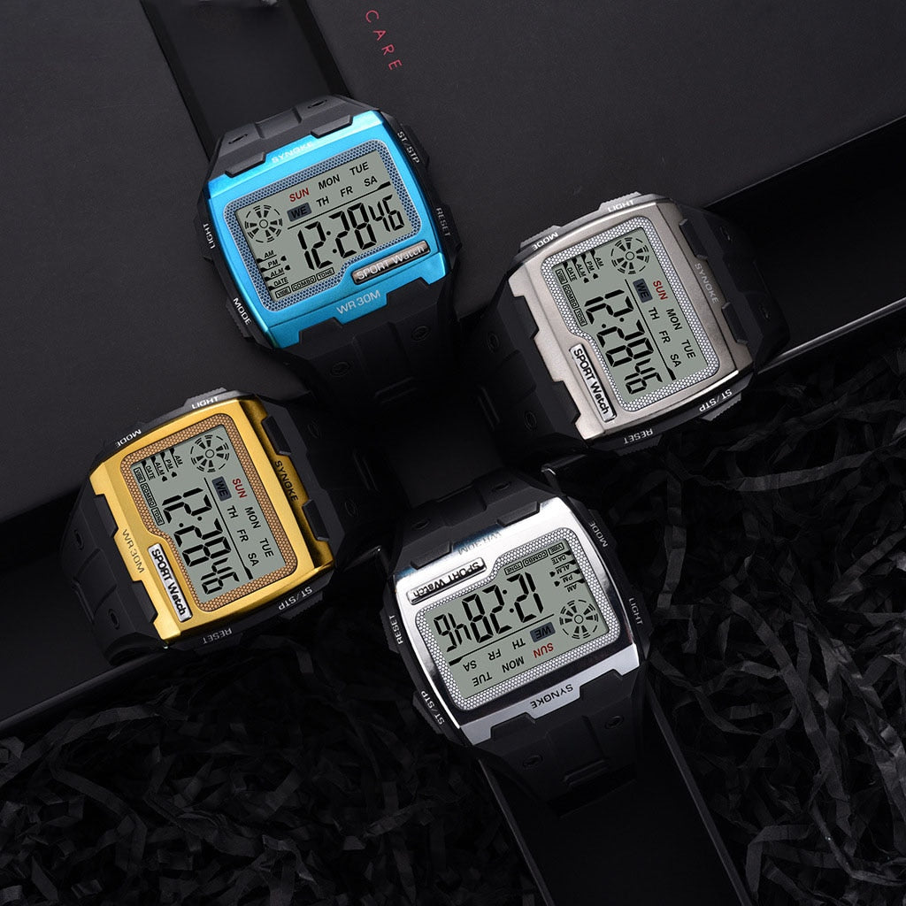 Mens Big Numbers Men Sport Watch Digital Multifunction Alarm Chrono Wa ...