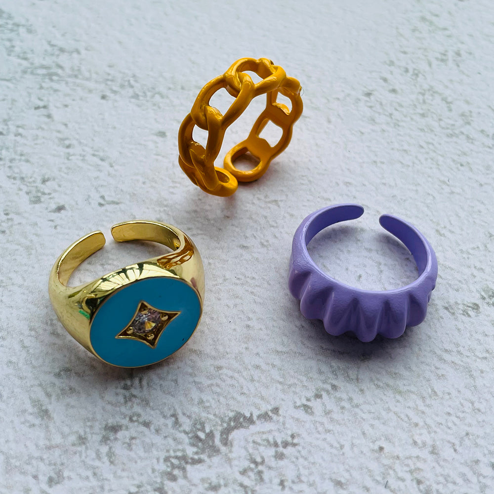 Alien Flower Resin Acrylic Enamel Luxury Clouds Rings – Gofaer Finds store!