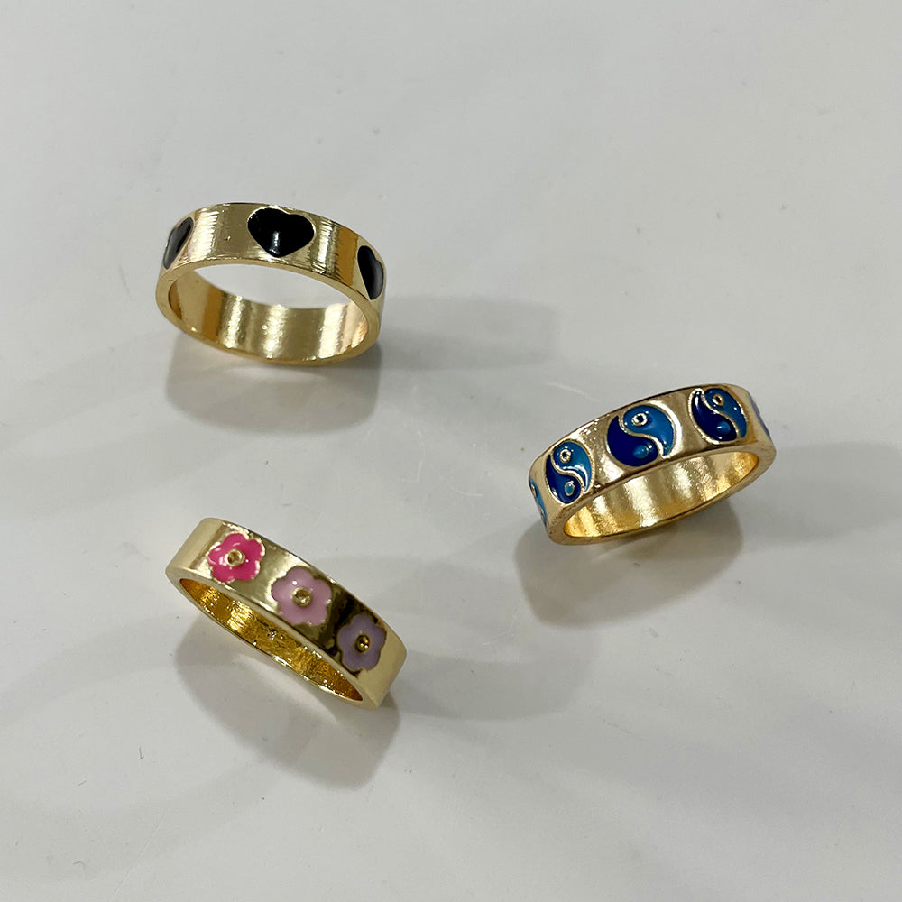 Alien Flower Resin Acrylic Enamel Luxury Clouds Rings – Gofaer Finds store!