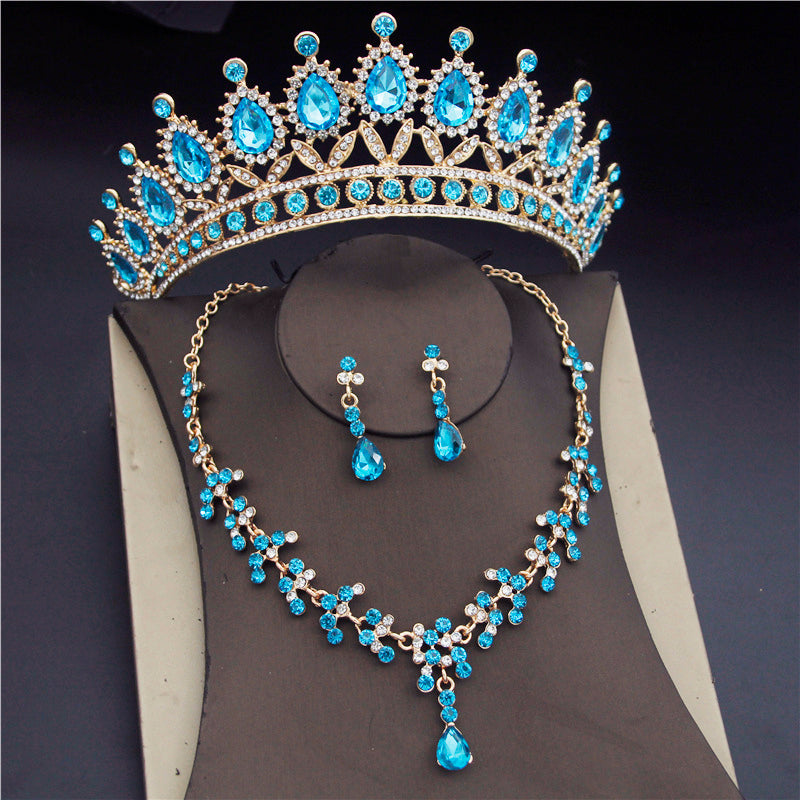 Luxury Blue Crystal Bridal Jewelry Sets for Women – Gofaer Finds store!