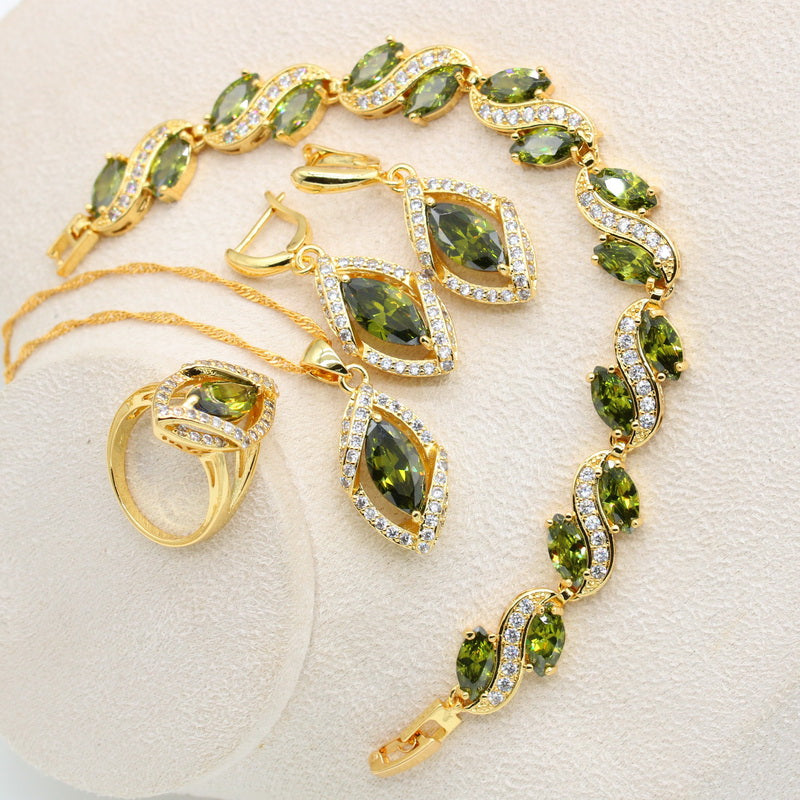 Geometric Gold Color Jewelry Set for Women – Gofaer Finds store!